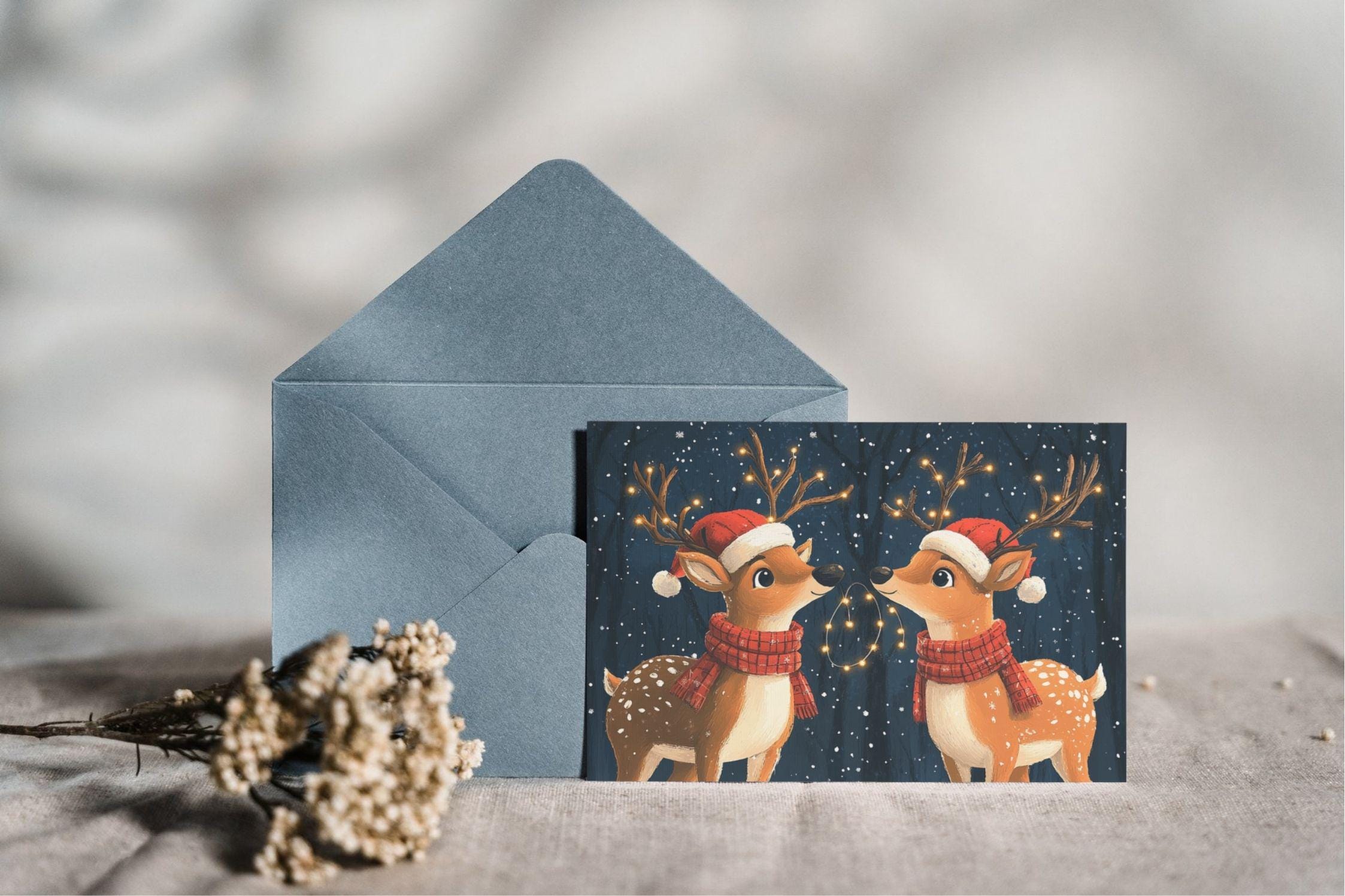 Reindeer Digital Paper Christmas Scrapbook Paper Holiday DIY Crafts ...