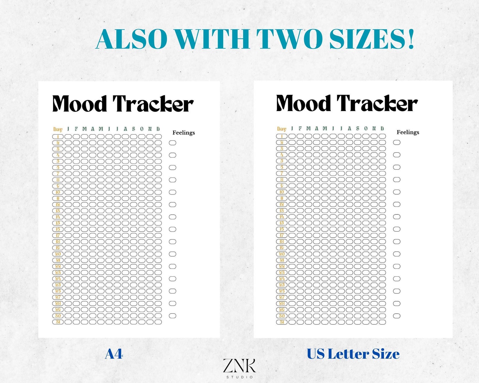 Feeling Tracker Printable Mood Tracker Journal Page Monthly Daily ...