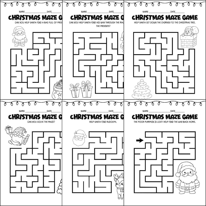 Christmas Maze Game for Kids. - Etsy