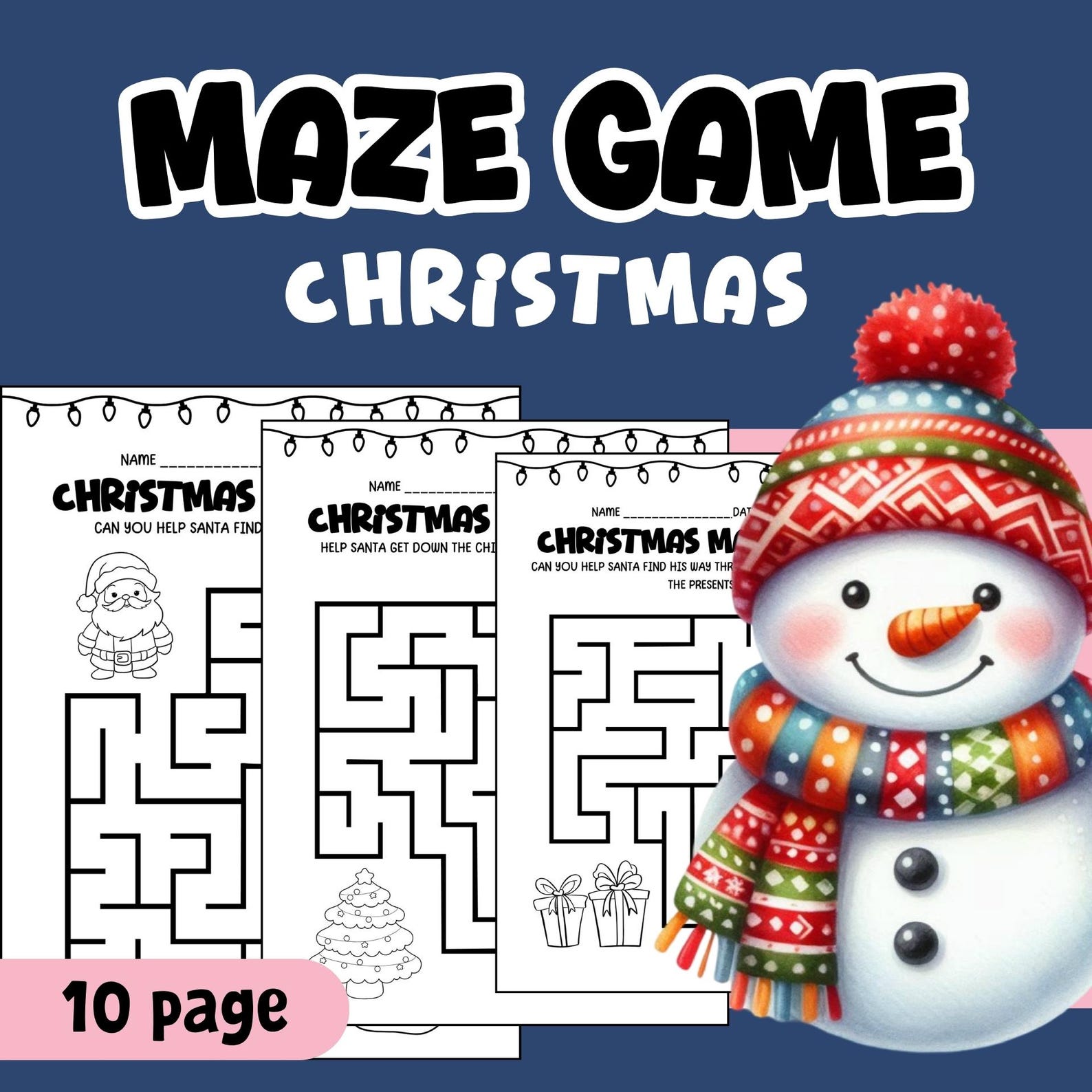 Christmas Maze Game for Kids. - Etsy