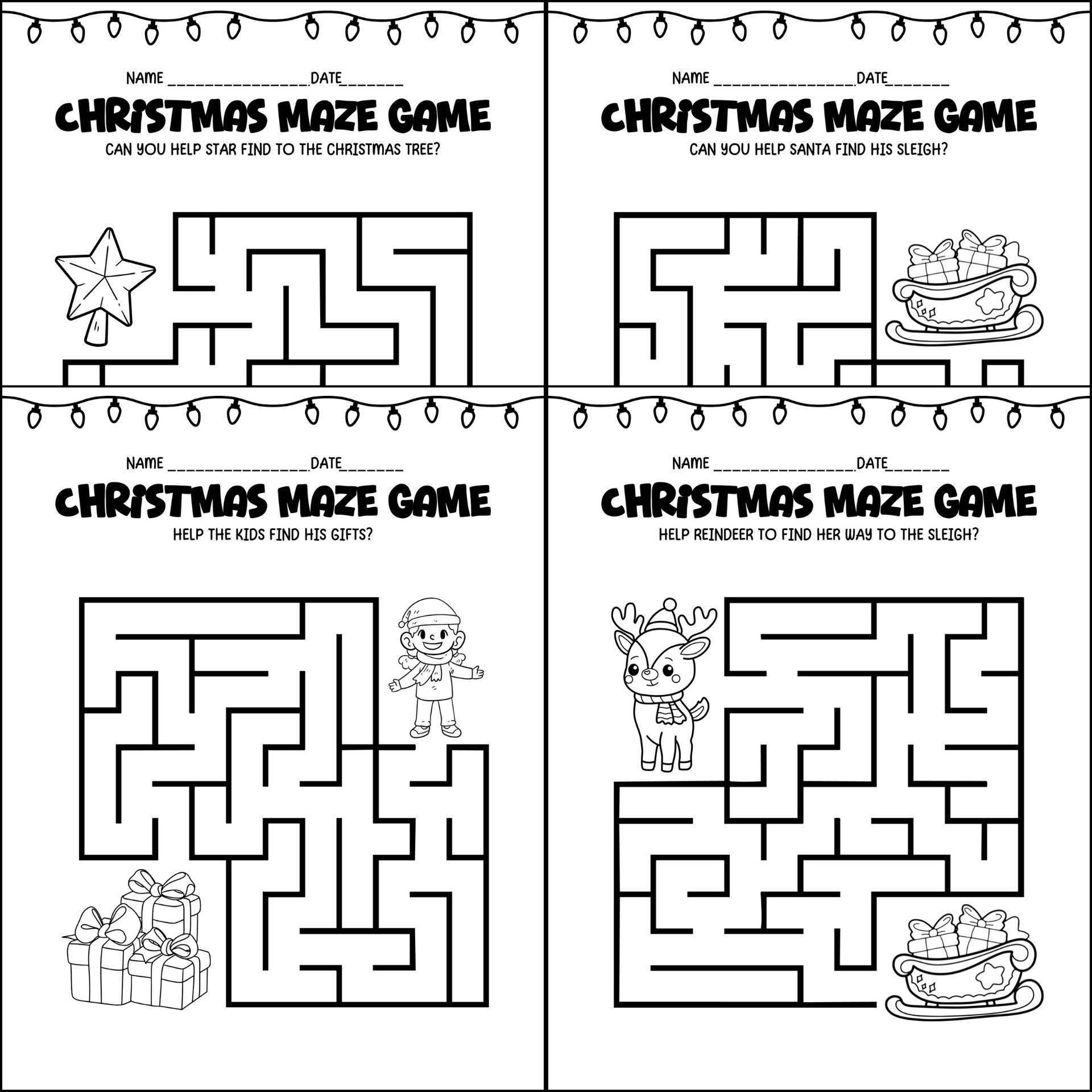 Christmas Maze Game for Kids. - Etsy