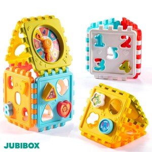 3D Activity Cube Shape Sorting Puzzle Toy for Toddlers and Babies ...