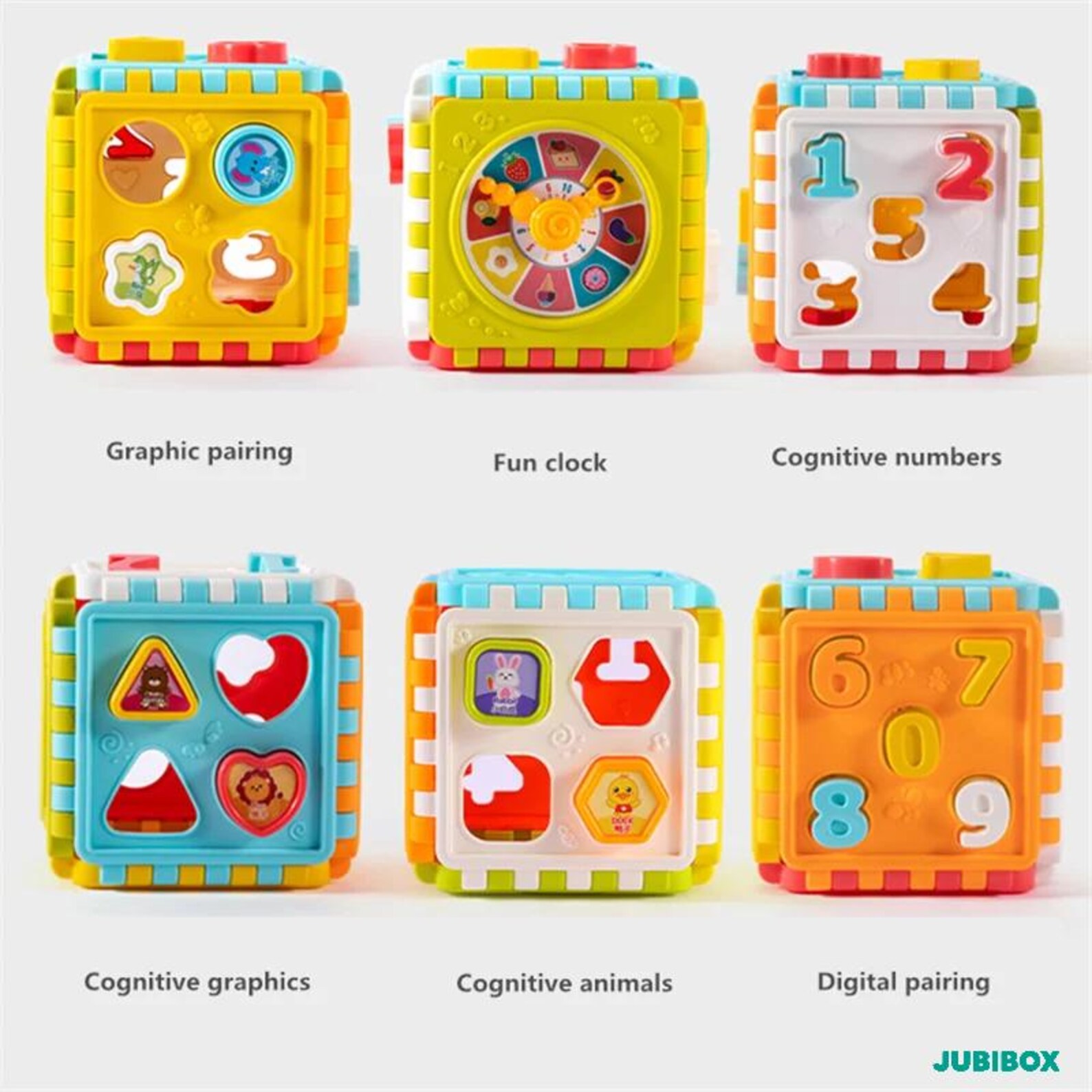 3D Activity Cube Shape Sorting Puzzle Toy for Toddlers and Babies ...