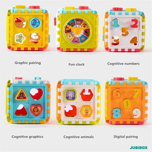 3D Activity Cube Shape Sorting Puzzle Toy for Toddlers and Babies ...