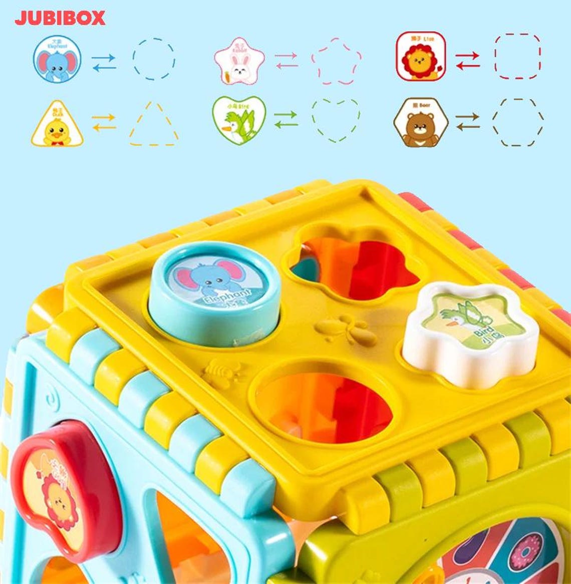 3D Activity Cube Shape Sorting Puzzle Toy for Toddlers and Babies ...