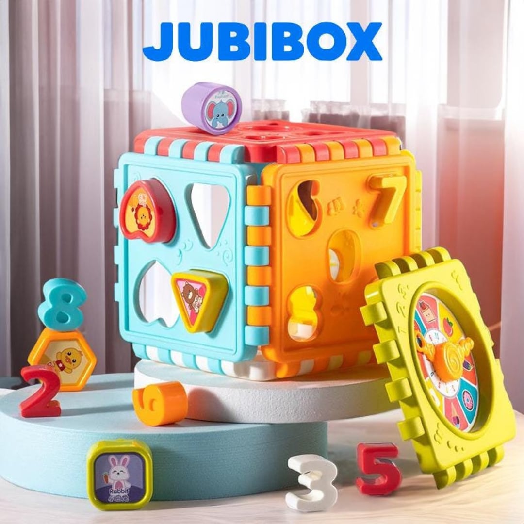 3D Activity Cube Shape Sorting Puzzle Toy for Toddlers and Babies ...