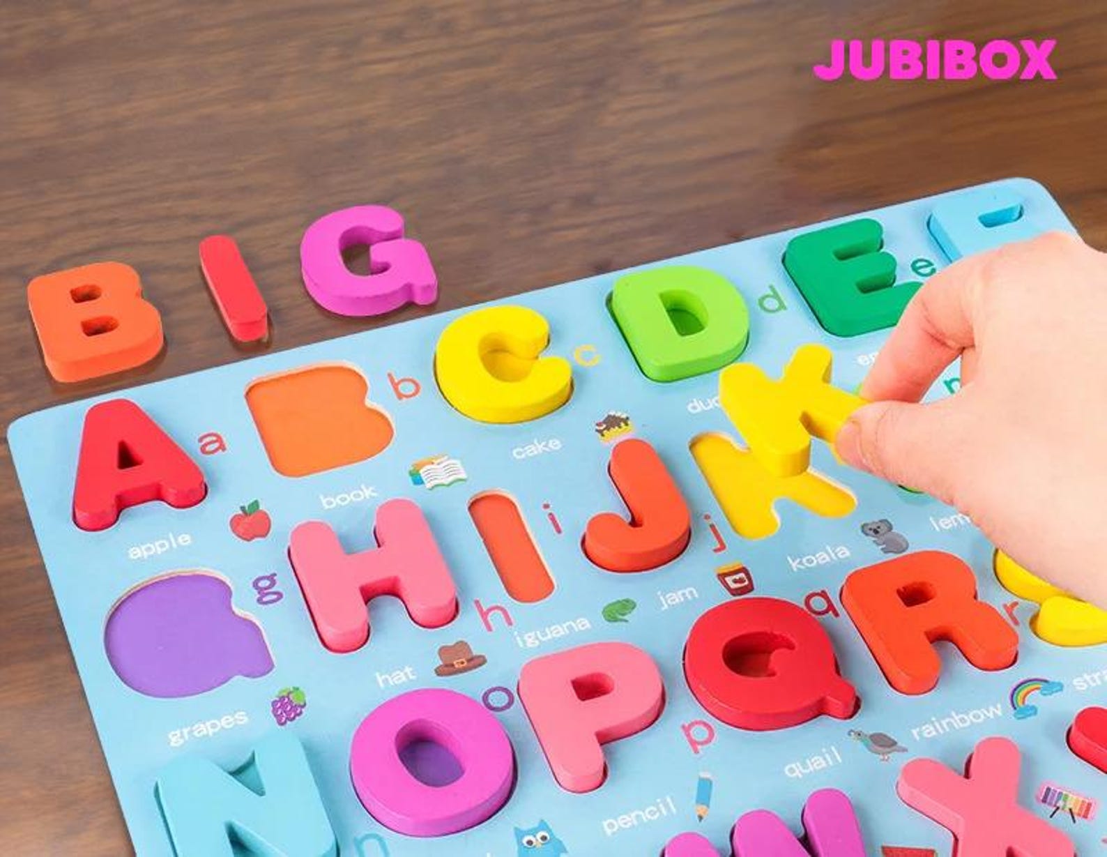 Wooden 3D Alphabet Letters Matching Puzzle With Words and Pictures for ...