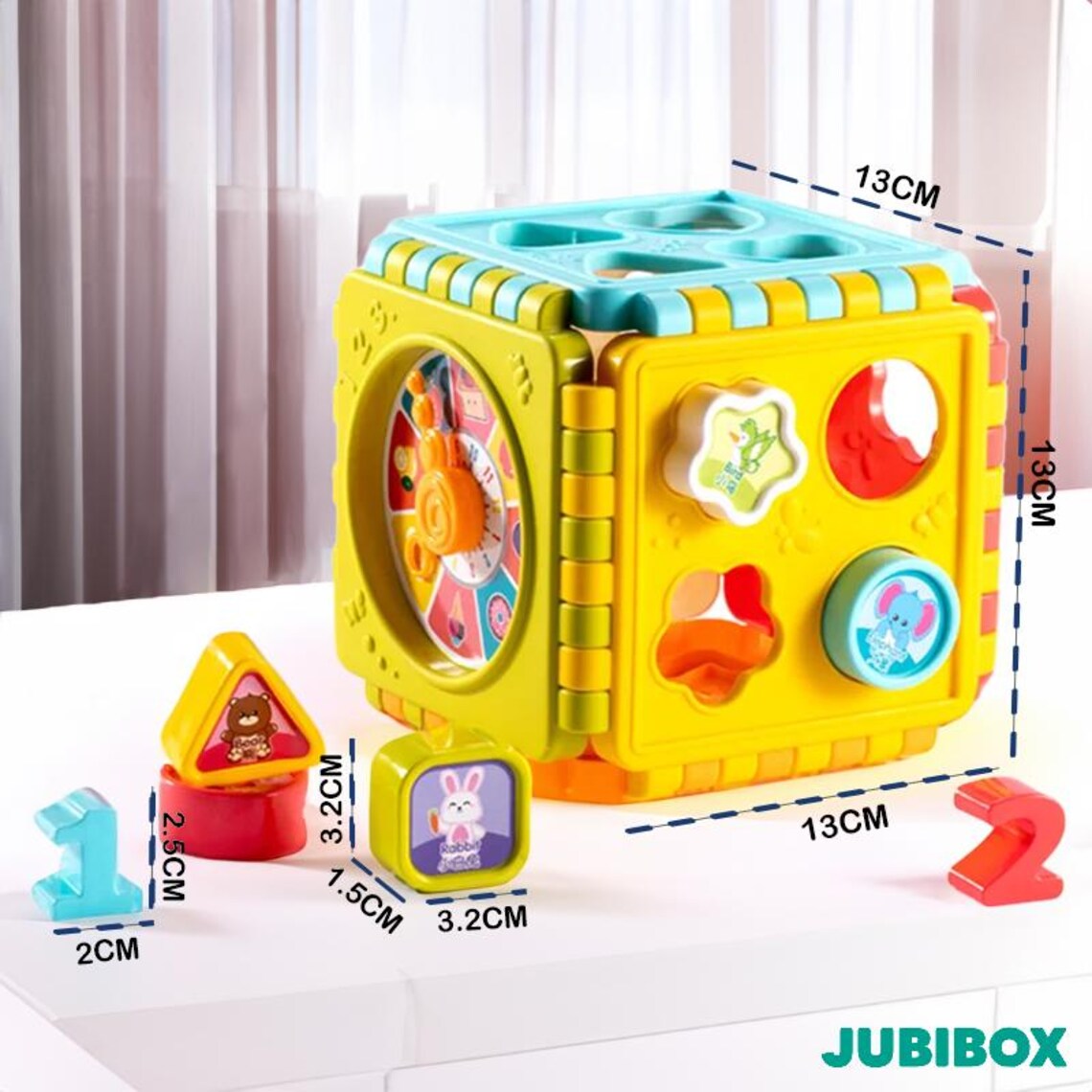 3D Activity Cube Shape Sorting Puzzle Toy for Toddlers and Babies ...