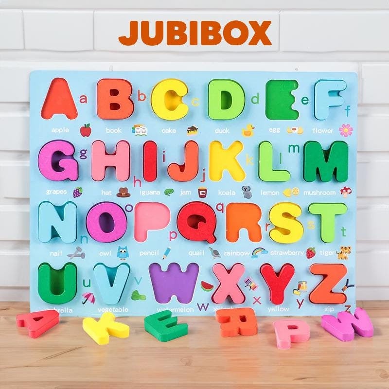 Wooden 3D Alphabet Letters Matching Puzzle With Words and Pictures for ...