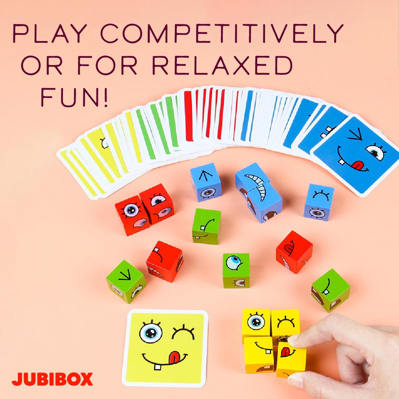 Face Change Card Game for Children, Cube Building, Blocks Board Game ...