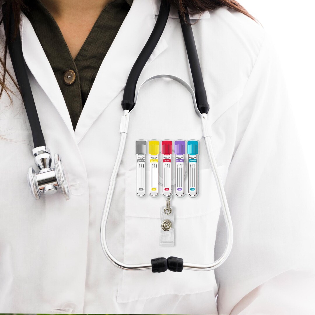 Order of Draw Lab Tubes Badge Reel, Phlebotomy, Nurse Badge Reel ...