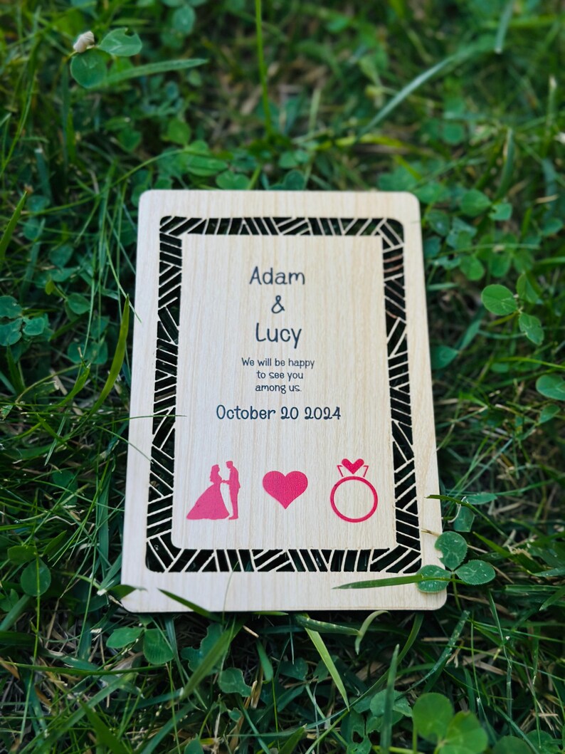 Personalized Wooden Invitation, Wedding Invitation, Personalized Wood ...