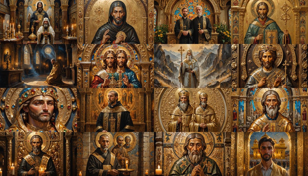Christian Orthodox Intricate Orthodox Christian Iconography and Clergy ...