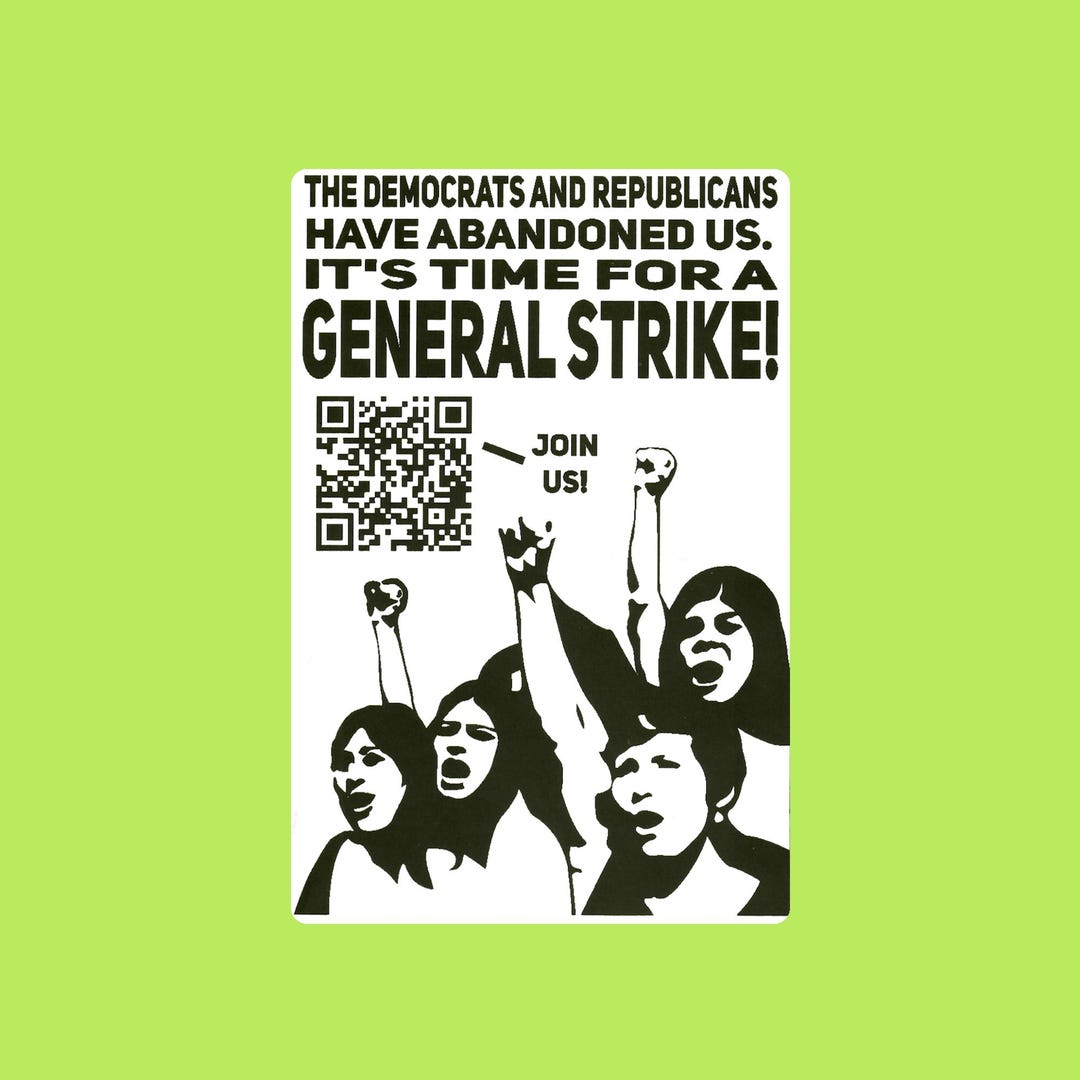 General Strike QR Code Sticker: Thermal Slap - 2x1 Mini or 4x6 Large - Etsy