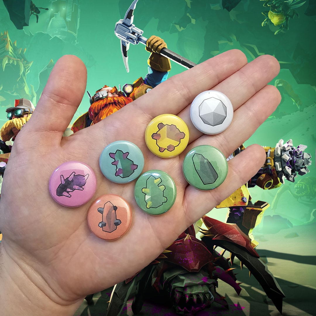 Deep Rock Galactic Mineral 1 Inch Magnet or Pin Back Button Bismor ...