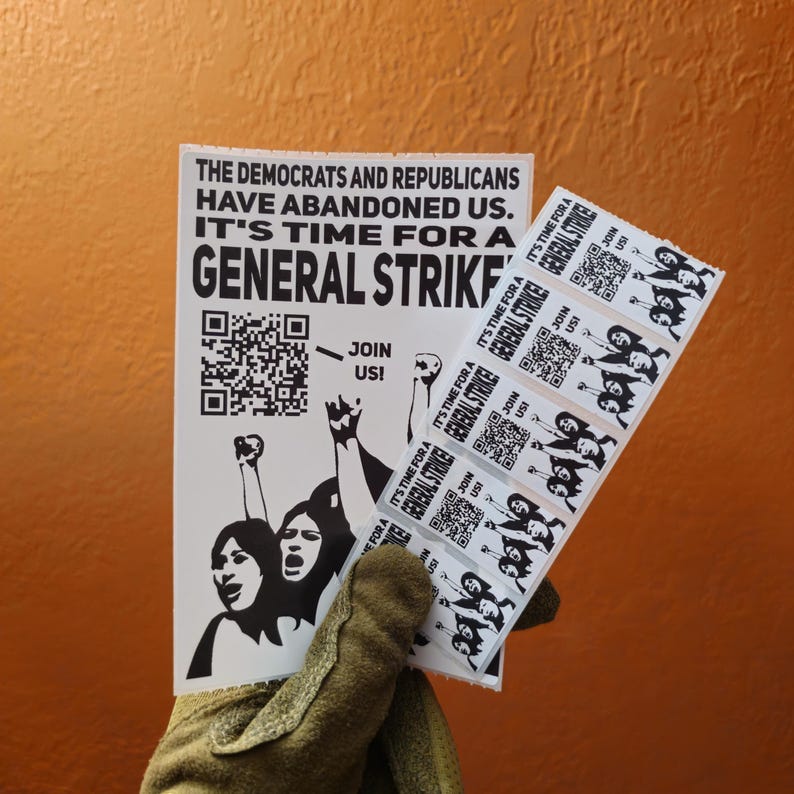 General Strike QR Code Sticker: Thermal Slap - 2x1 Mini or 4x6 Large - Etsy