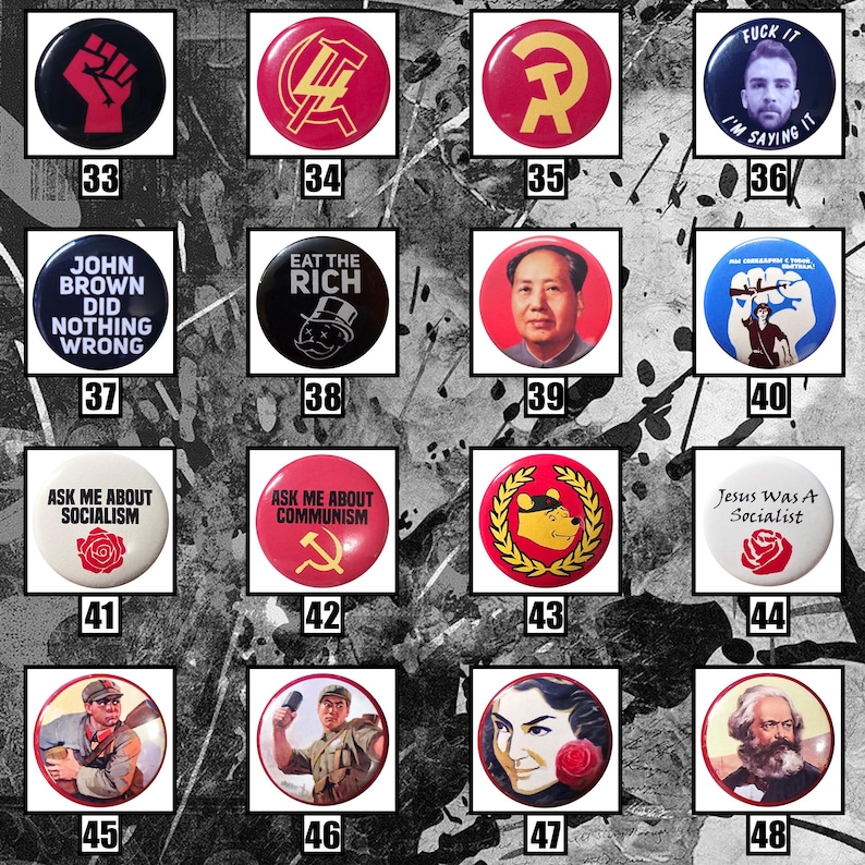 Leftist Pin Buttons Pick 3+ From Over 60 Designs - 1 or 1.25 Inch - Etsy