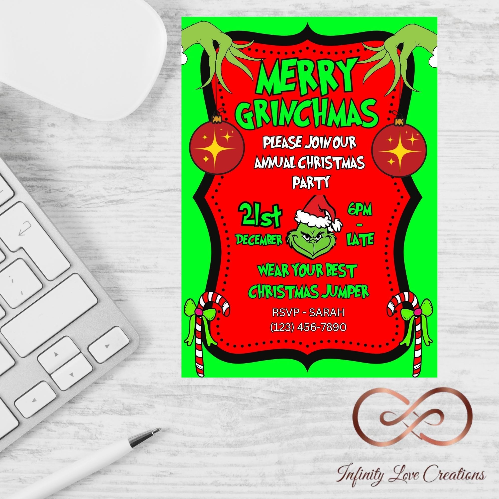 Editable Grinch-themed Christmas Invitation | Holiday Party | Canva ...
