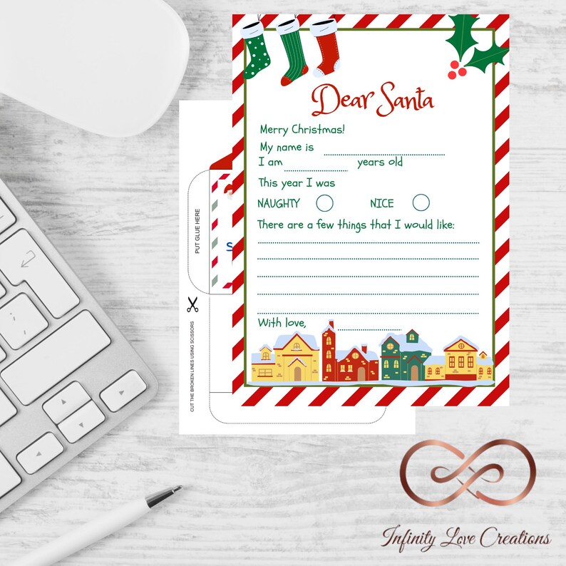 Christmas Letter With Printable Envelope | Santa Letter for Kids ...