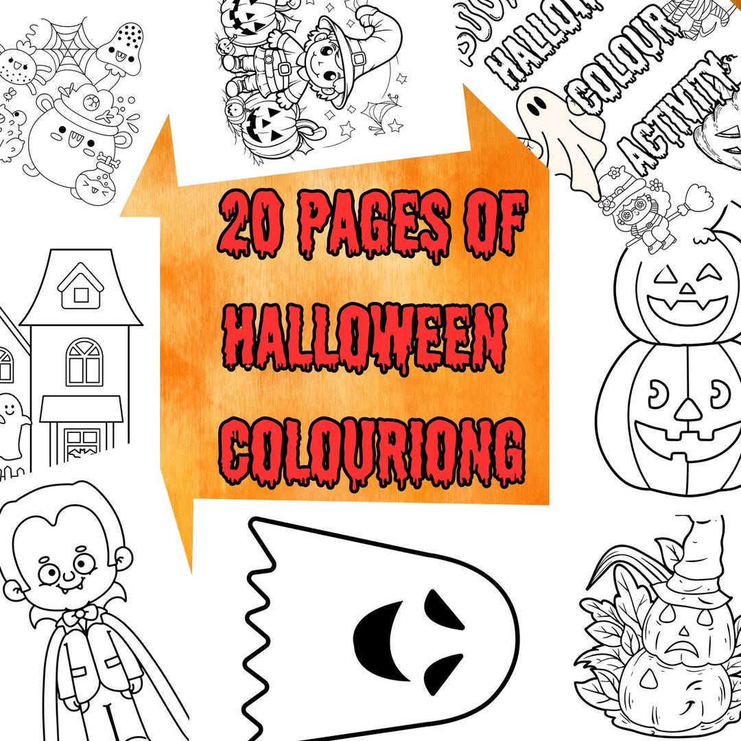 20-page Halloween Themed Coloring Sheets Instant Download - Etsy