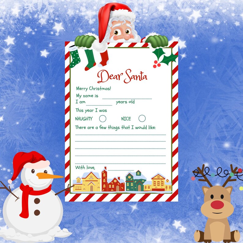 Christmas Letter With Printable Envelope | Santa Letter for Kids ...