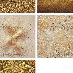 Luxurious Golden Digital Paper, Volume 1, Seamless Gold Patterns Gift ...
