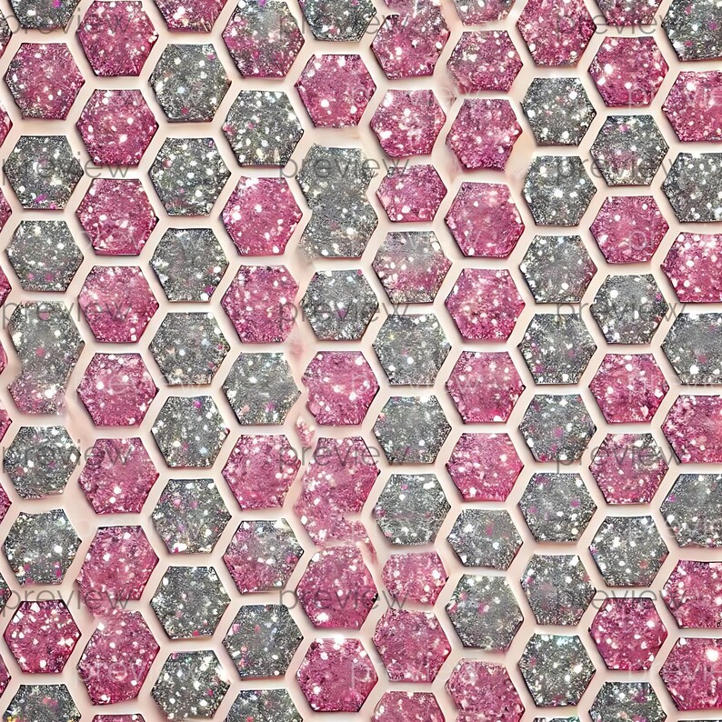 Pink Holographic Glitter Digital Paper, Volume 1, Printable, Scrapbook ...