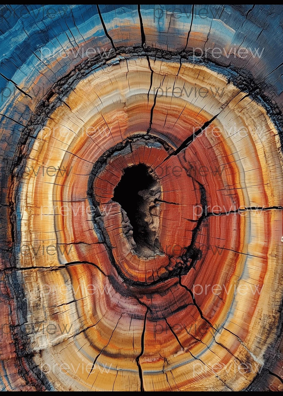 Tree Ring Wall Art Colorful Tree Ring Print Minimalist Tree Wall Art ...