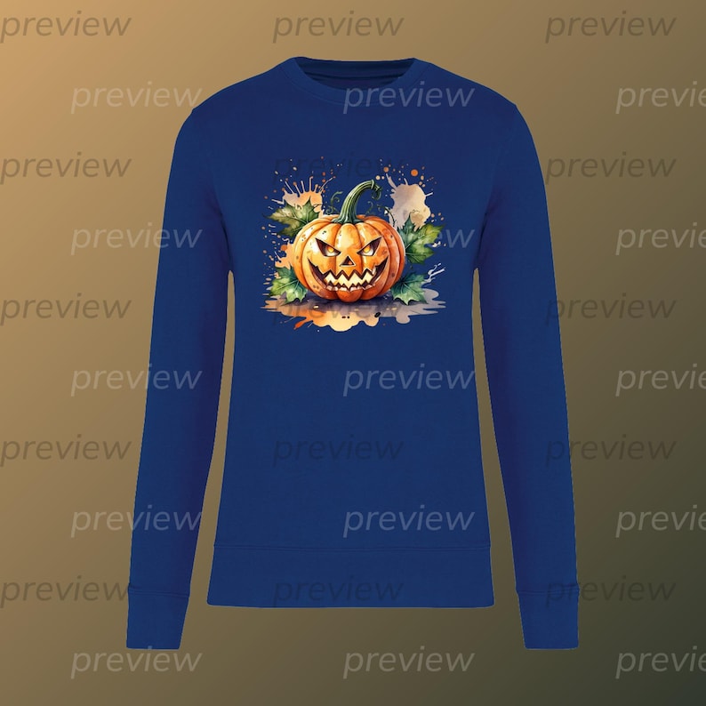 Fall Scene Halloween Pumpkin, Clipart, PNG, Watercolor, Commercial Use ...