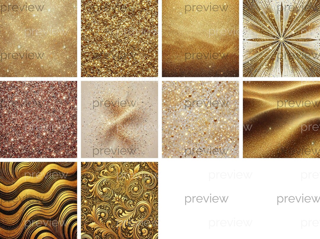 Luxurious Golden Digital Paper, Volume 1, Seamless Gold Patterns Gift ...