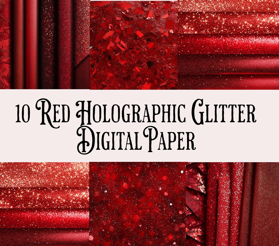 Red Glitter Digital Paper Seamless Repeat Pattern Printable Digital ...
