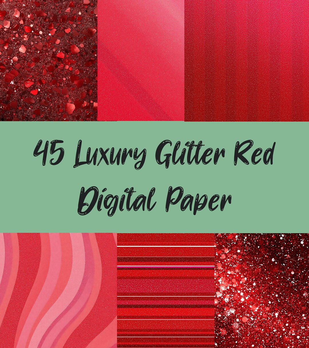 Red Holographic Glitter Digital Paper – Seamless Background for ...