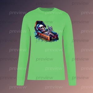 Halloween Skeleton Laying Coffin, Clipart, Watercolor, PNG, Commercial ...