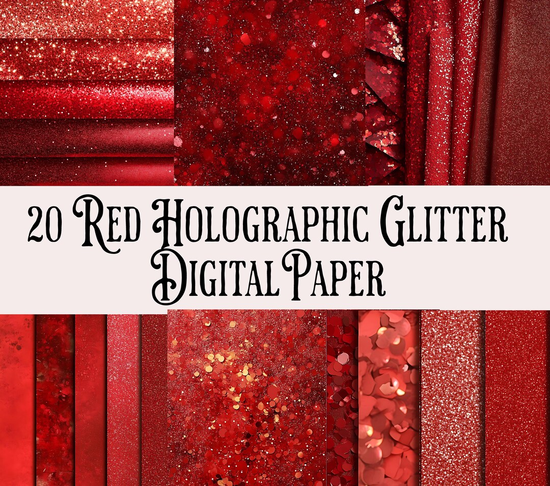 Red Glitter Digital Paper Seamless Repeat Pattern Printable Digital ...