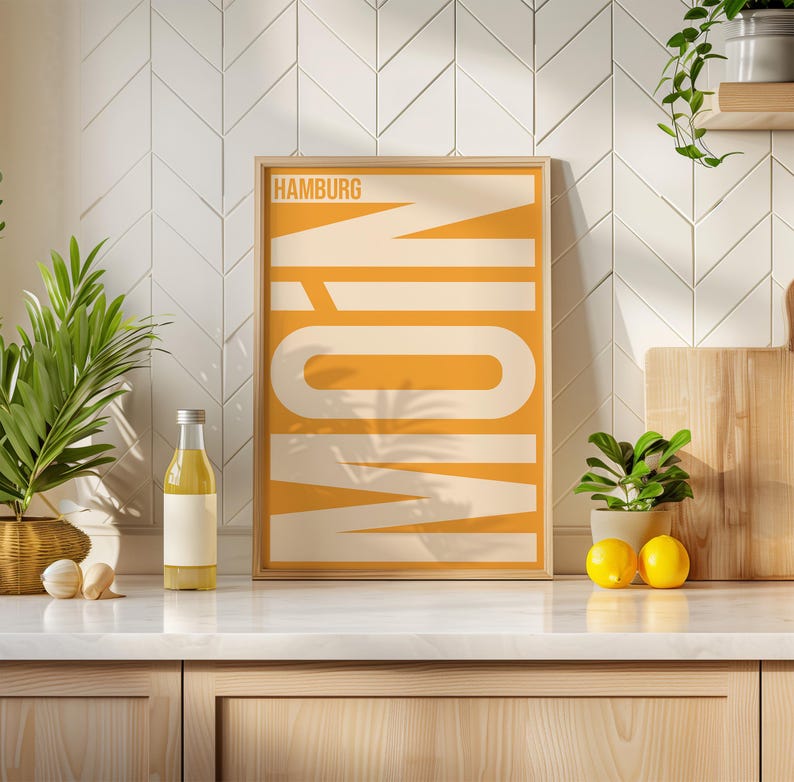 Póster personalizado de Moin con el nombre de la ciudad, arte mural en ...