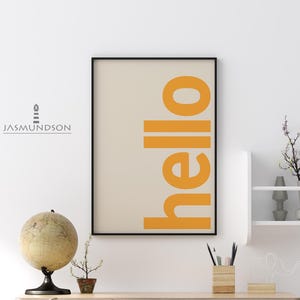 Hello Poster, Typography Poster, Quotes Poster, Bedroom Picture, Typo ...