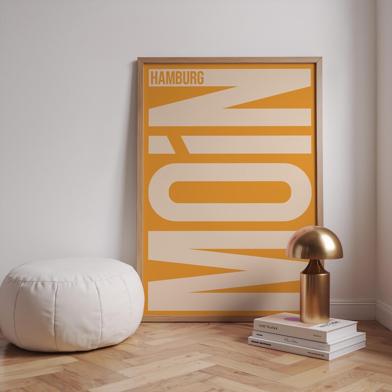 Póster personalizado de Moin con el nombre de la ciudad, arte mural en ...