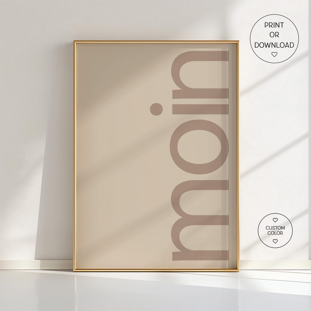 Moin German Greeting Print: Minimalist Scandinavian Wall Art - Etsy