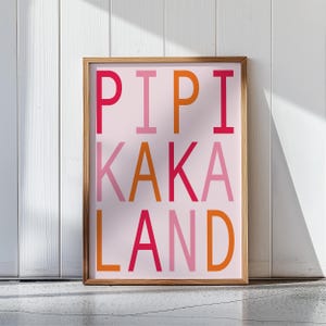 Funny Bathroom Poster – PIPIKAKALAND – German Toilet Wall Art – WC ...