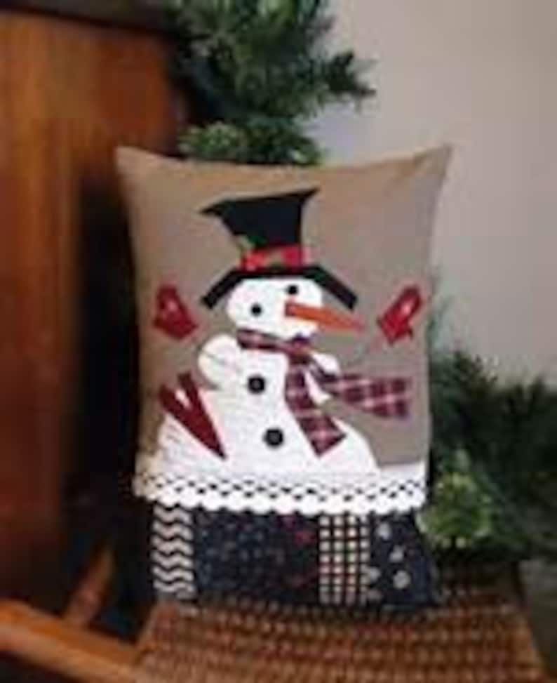 Primitive Mitten Snowman Pillow Pattern by Heartfelt Finds - Etsy