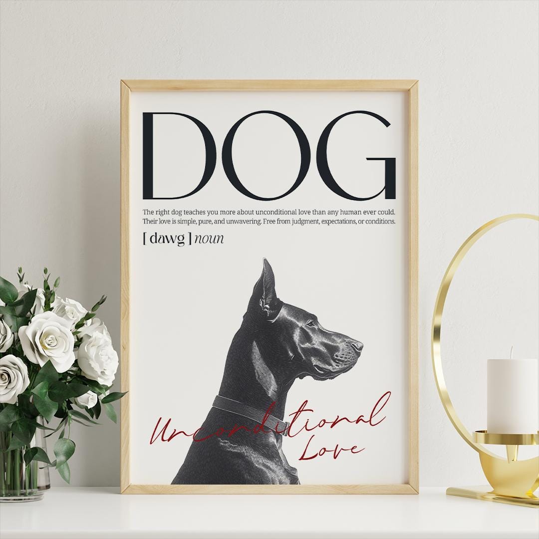 Vogue Dog Print | Unconditional Love | Minimalist Decor | Dog Owner ...