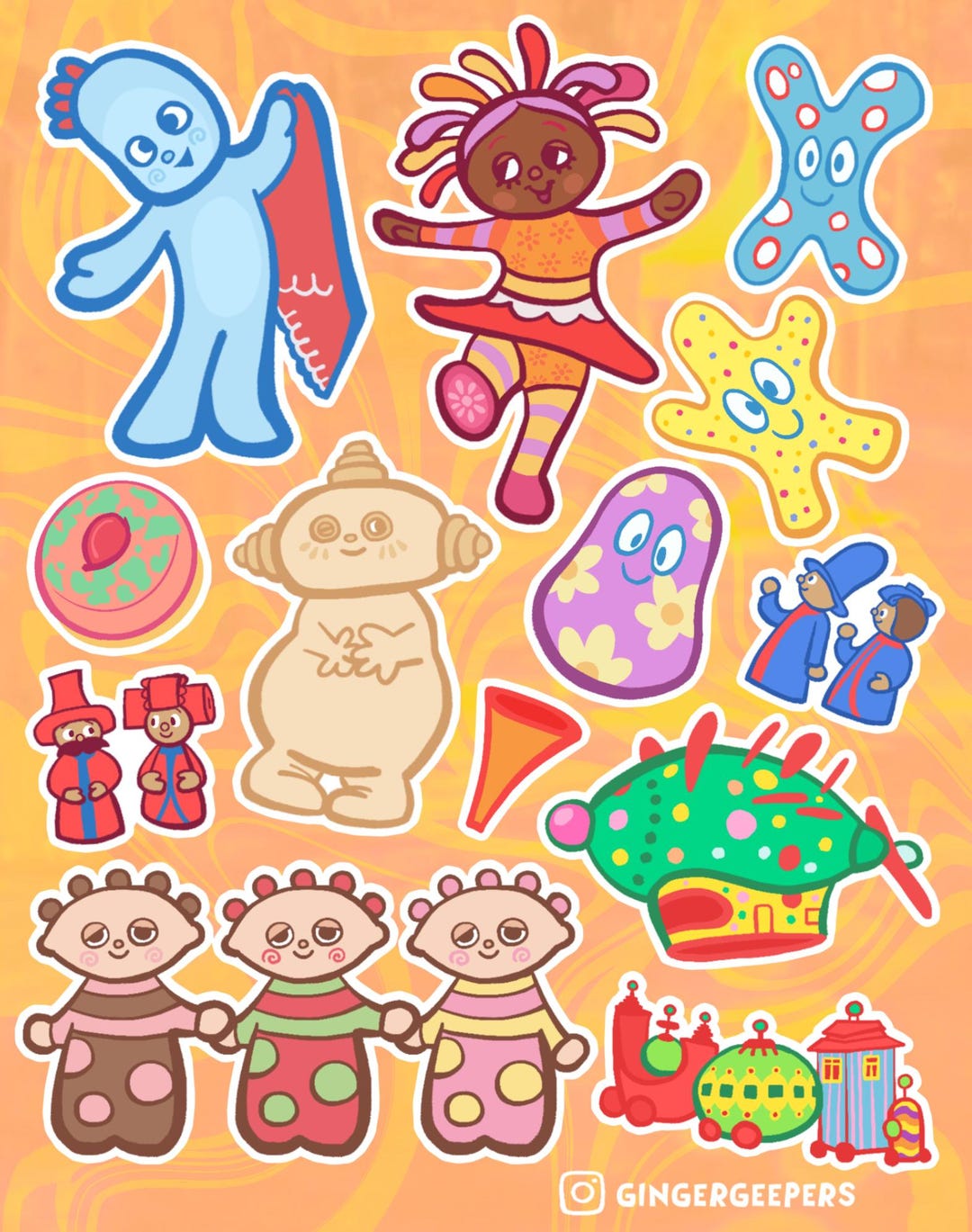 The Night Garden Sticker Sheet - Etsy