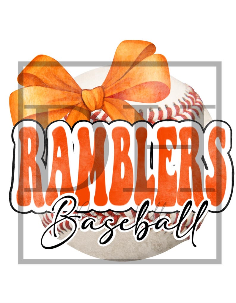 Ramblers Baseball Bow With No Grunge and Grunge School Spirit PNG ...