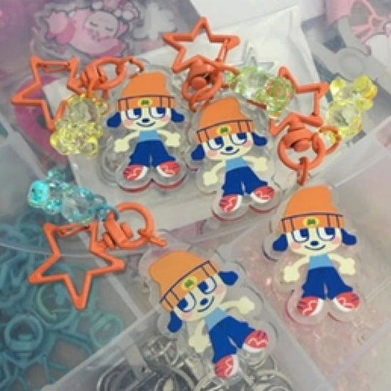 Parappa the Rapper Keychain and Lanyard, Gift Set Video Game Fan Gift ...