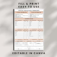 Printable Attendance Template, Student Grade Tracker, Printable Grade ...