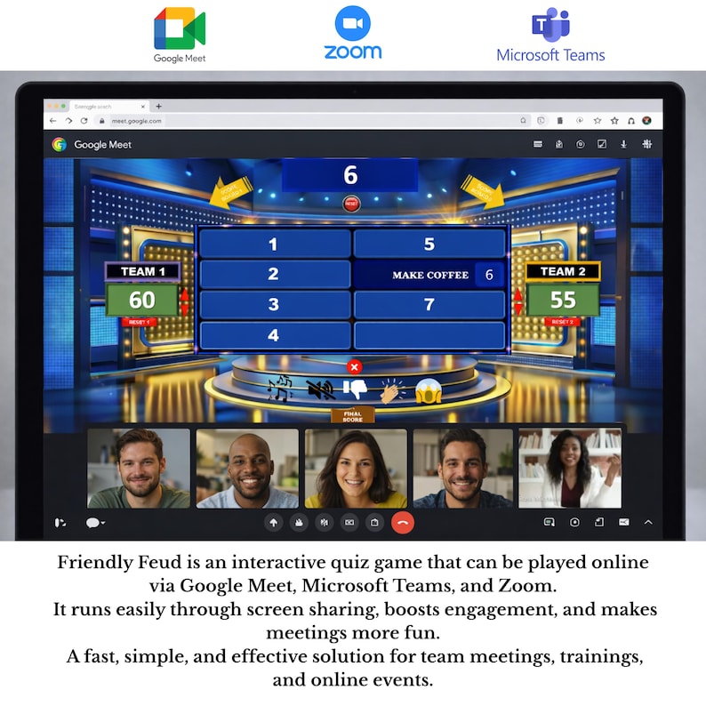 Editable Friendly Feud Game | Customizable Powerpoint Game Show With ...