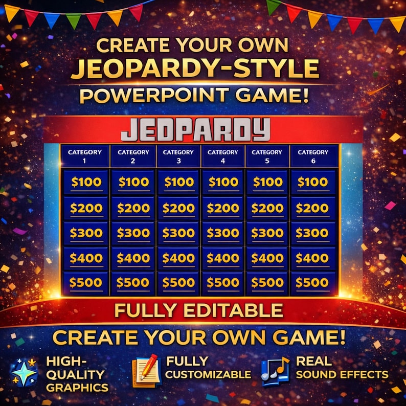 Editable Jeopardy Game | JEOPARODY Powerpoint Game | Interactive Game ...