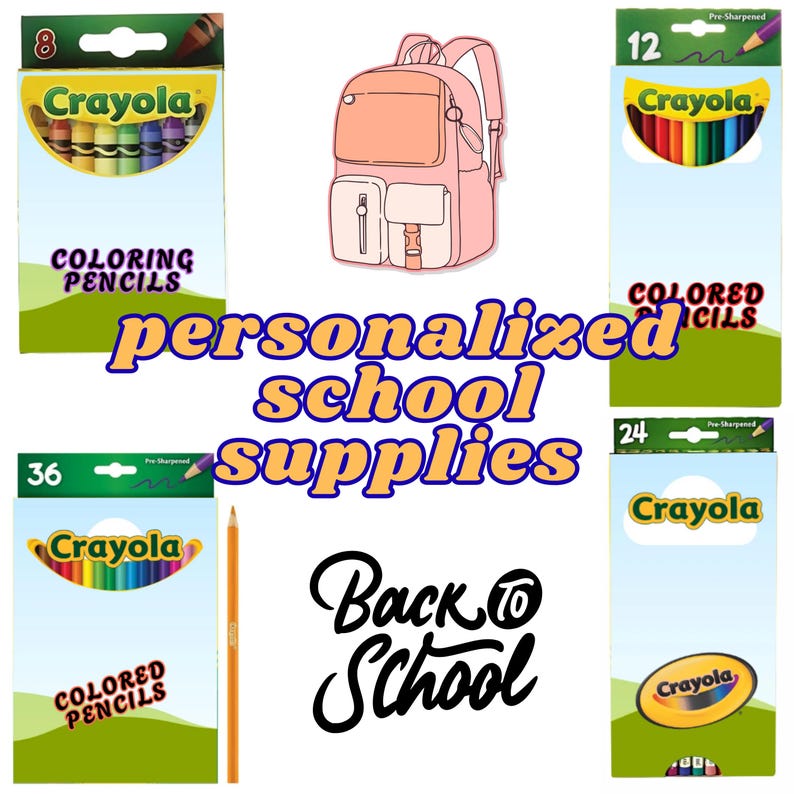 School Supply Template | Crayon Box | Color Pencils | Elmer's Glue ...