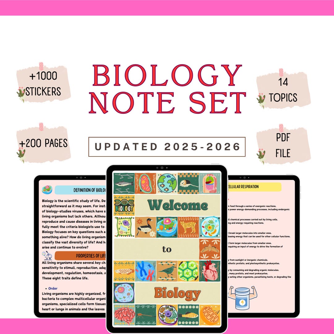 Biology Note Set | Biology Bundle | Nursing School Notes | Biology ...