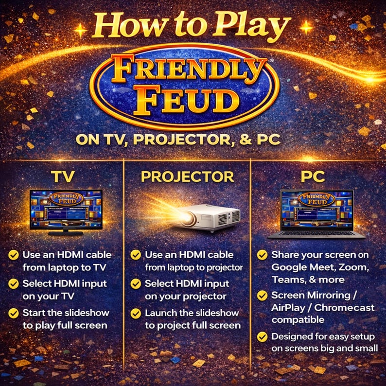 Editable Friendly Feud Game | Customizable Powerpoint Game Show With ...